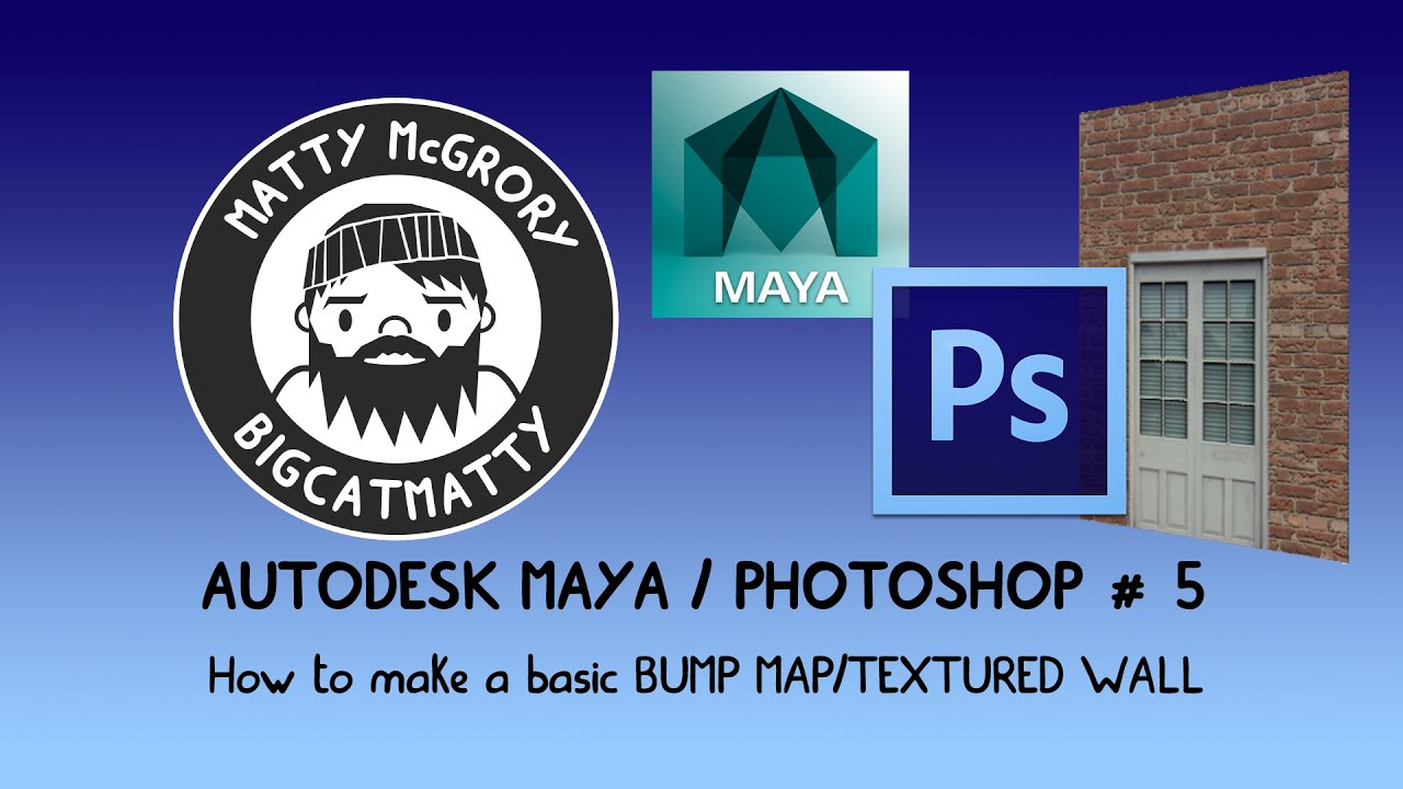 Adobe Photoshop / Autodesk Maya Tutorial #5 - BUMP MAPPING/TEXTURING ...