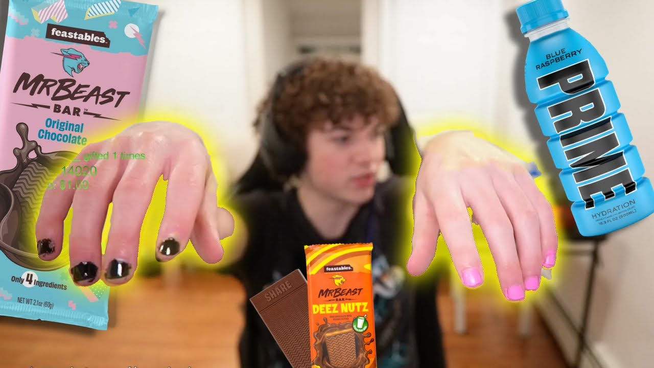 I Painted My Nails While Reviewing Mr. Beast Bars & Prime | Subathon ...