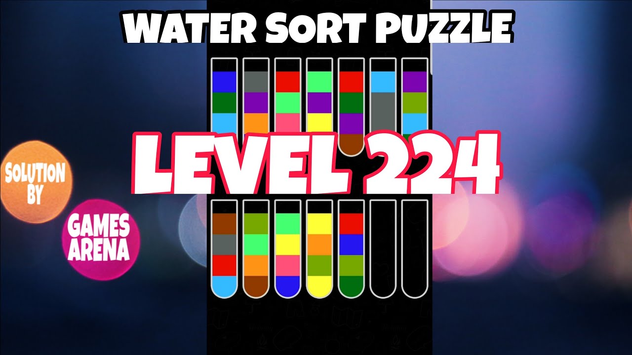 WATER SORT PUZZLE - Level 224 (Solution) - YouTube