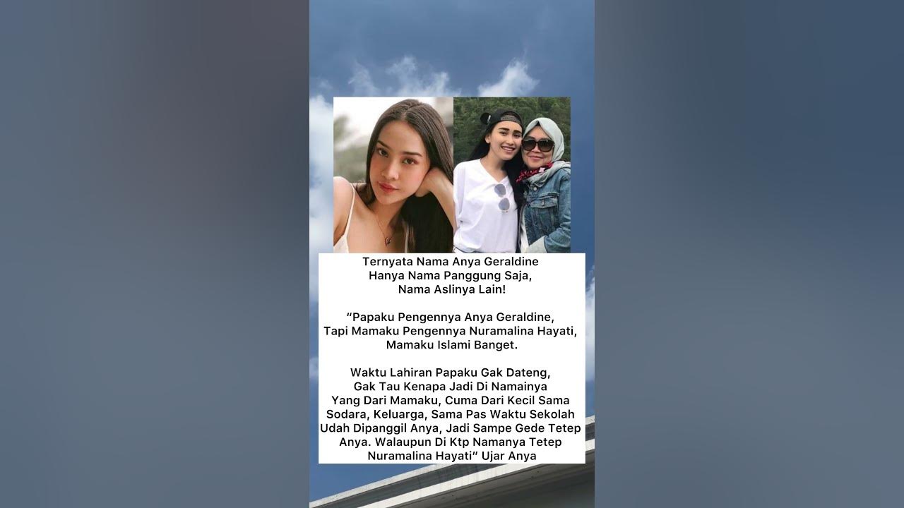 Nama Asli Anya Geraldine: Nuramalina Hayati• Tagar: #AnyaGeraldine #NamaAsli #NuramalinaHayati ...