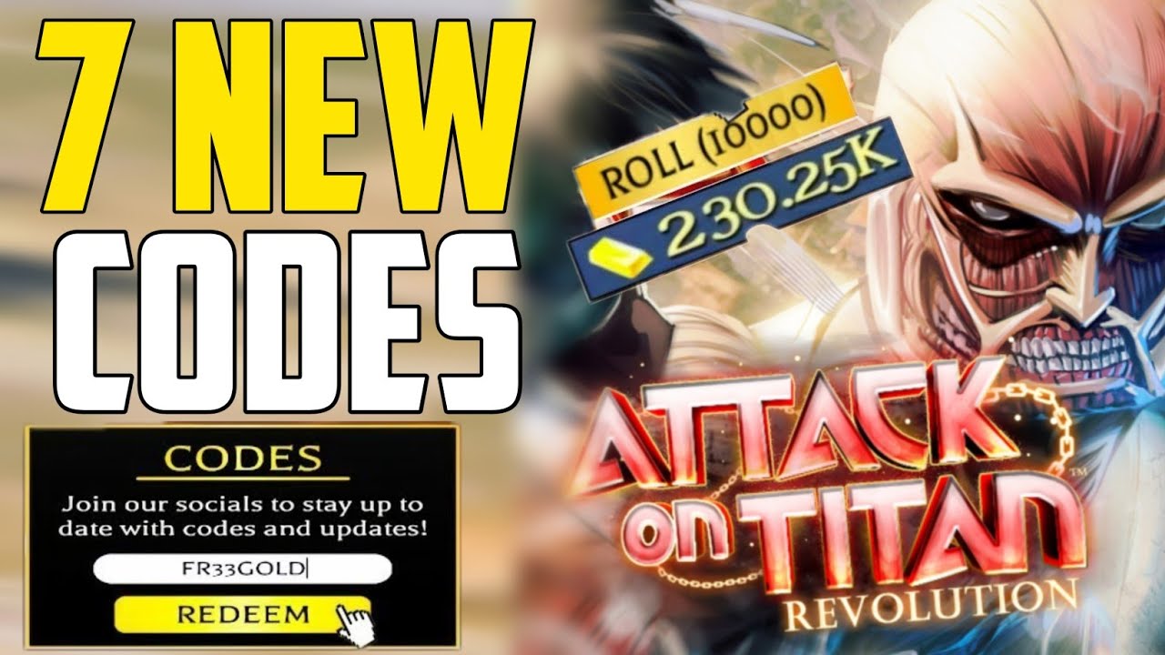 ⚠️ UPDATE!⚡[CODE]⚠️ ATTACK ON TITAN REVOLUTION ROBLOX CODES 2025 - ATTACK ON TITAN REVOLUTION ...