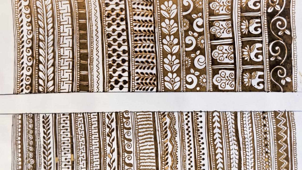 Henna Border Design | Different types of border design | Mehndi ...