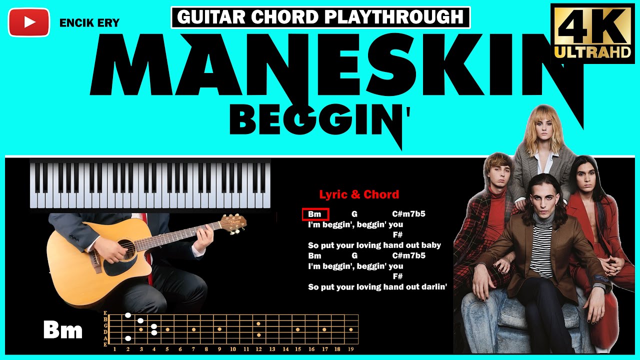 Måneskin - Beggin' ( Guitar Chord Playthrough ) - YouTube