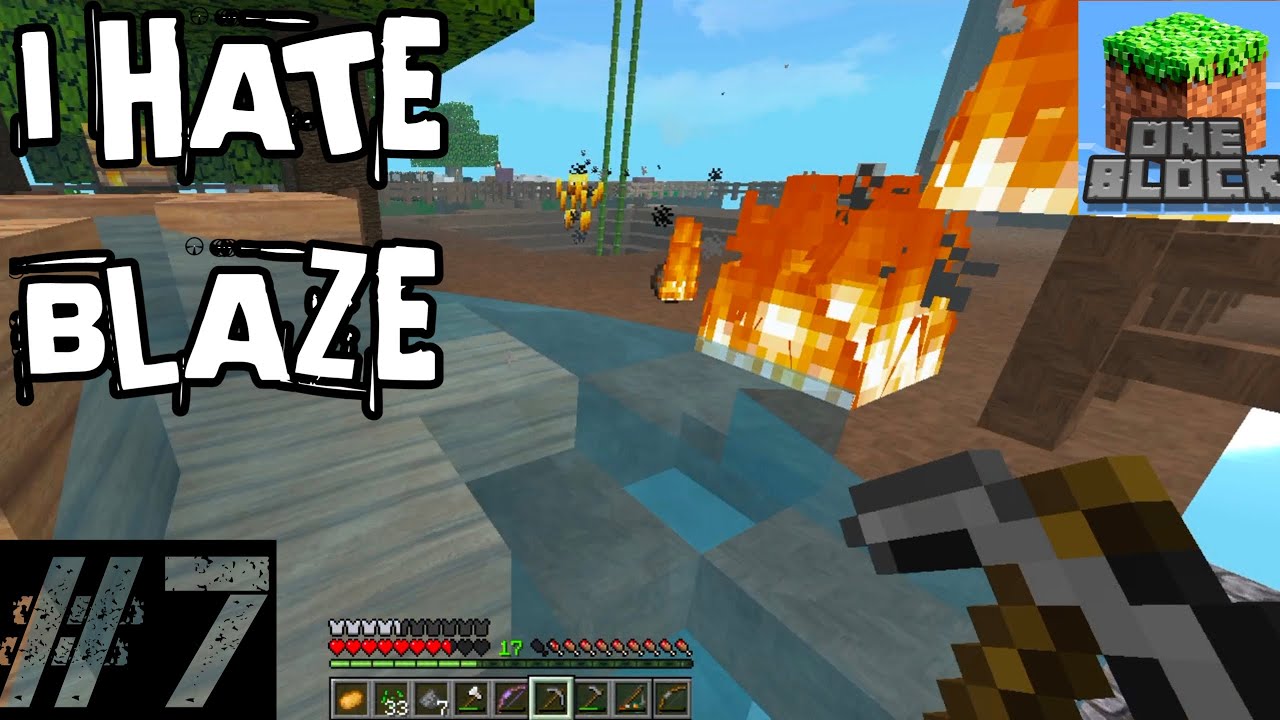 BLAZE ALMOST BURN MY ONE BLOCK WORLD BASE | MINECRAFT ONE BLOCK ...