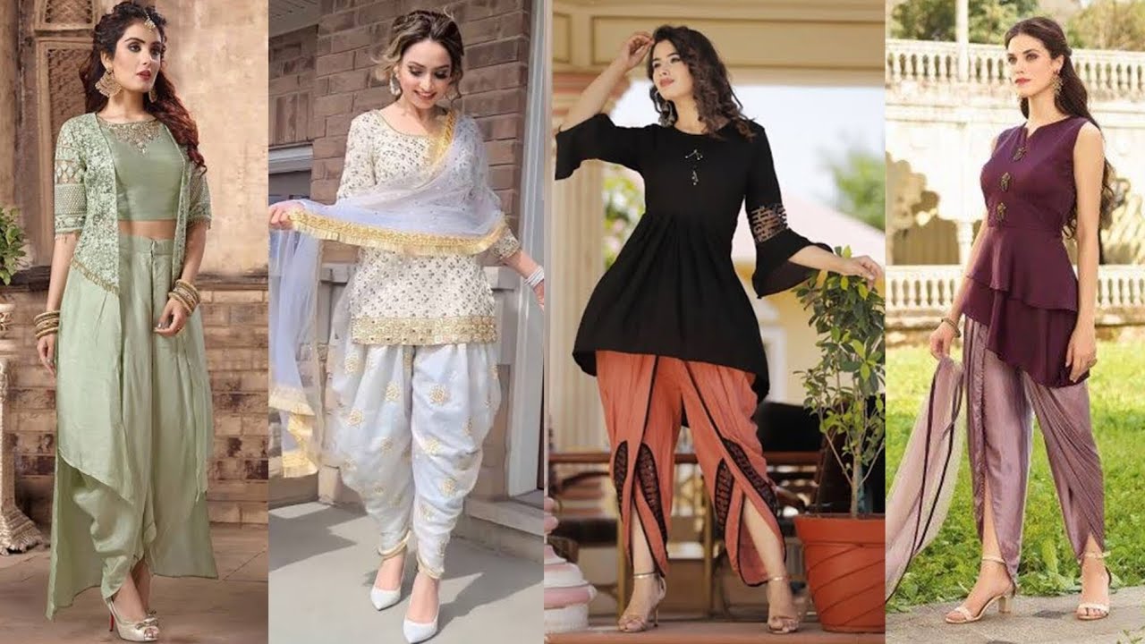 30 dhoti style dress design ll dhoti salwar ll dhoti salwar suit - YouTube