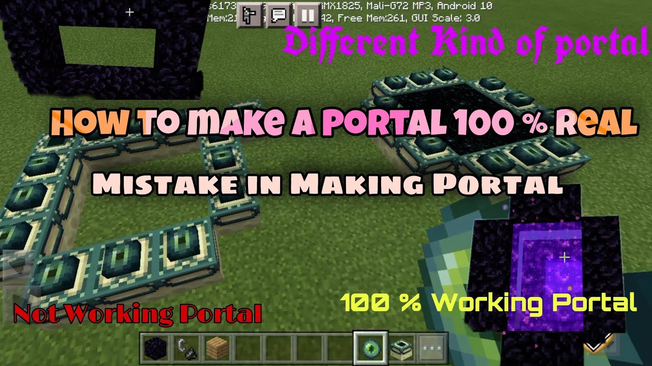 How to make portal in Minecraft | 100% real video | Mistake in Making ...