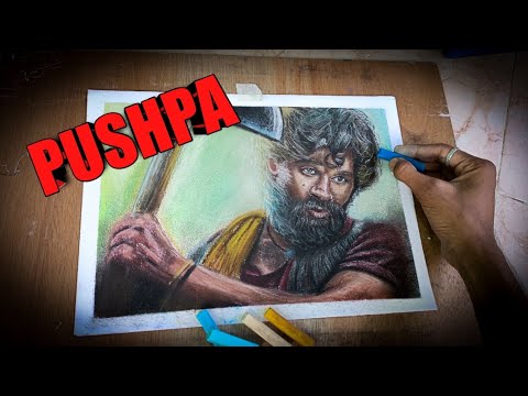 Pushpa movie drawing using soft pastels | How to draw allu arjun pushpa ...