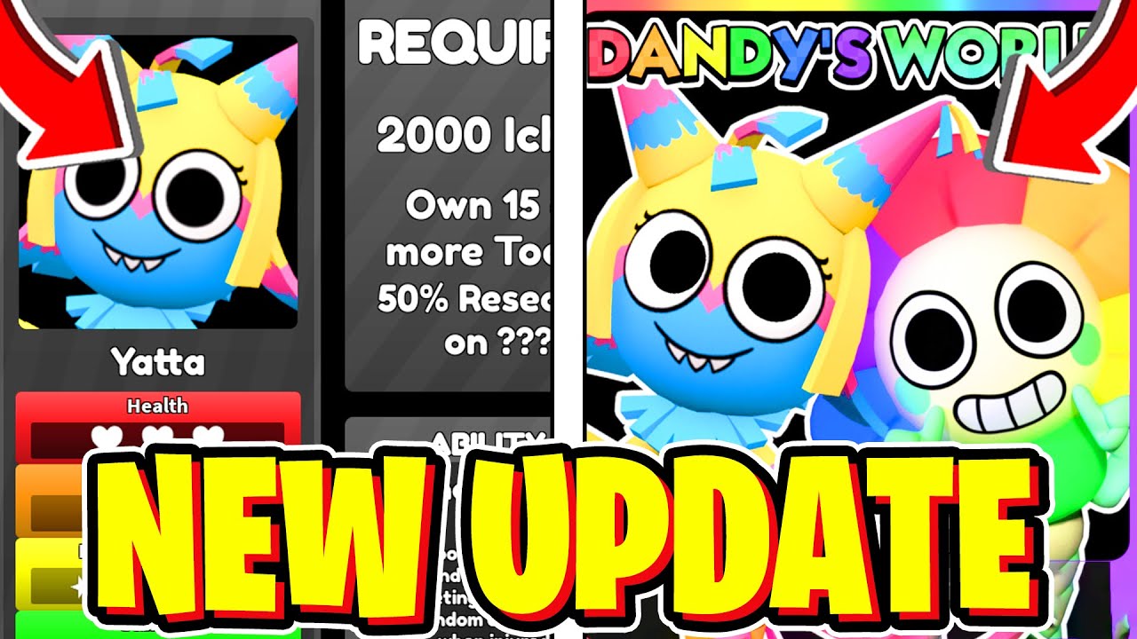 DANDYS WORLD UPDATE! (NEW CODES, HOW TO GET YATTA SHOWCASE, SCRAPS ...