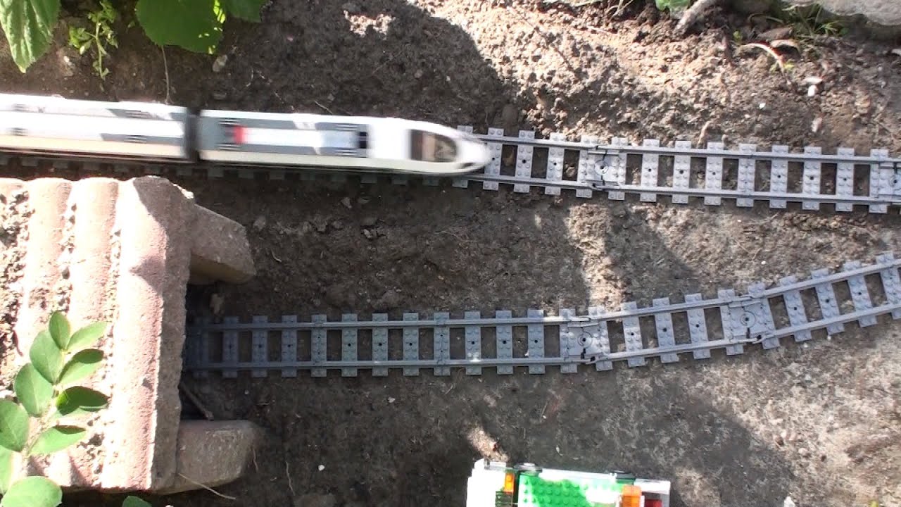 Lego trains in the garden - YouTube