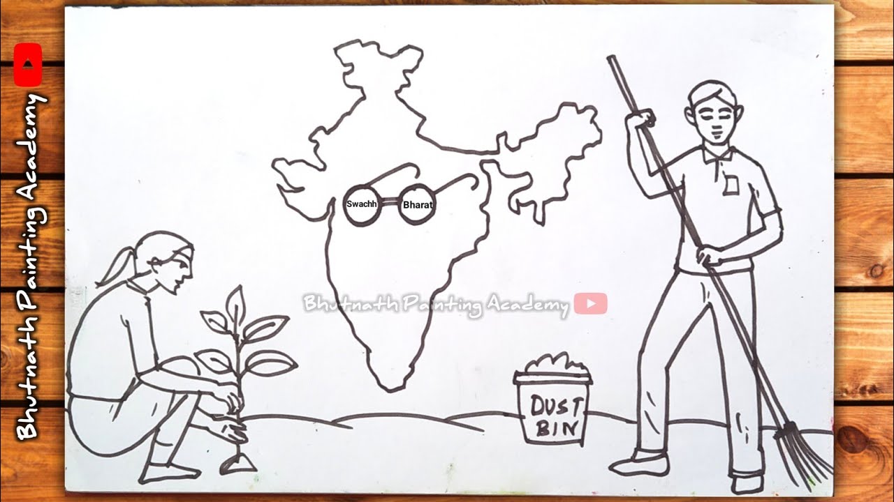 swachh Bharat drawing - YouTube