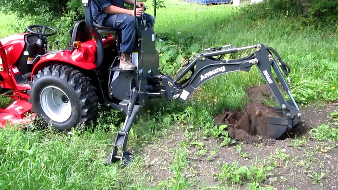 TYM T293 with Ansung backhoe - YouTube