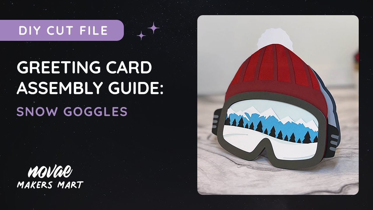 Ski Mountain Greeting Card SVG | DIY Ski / Snowboard Card SVG Cut File ...