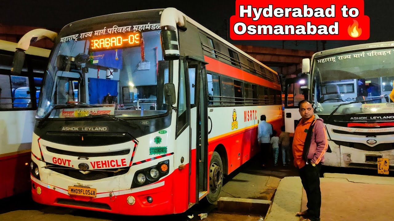 HYDERABAD - OSMANABAD | MSRTC SLEEPER/SEATER Bus journey 🚌 | Engine ...