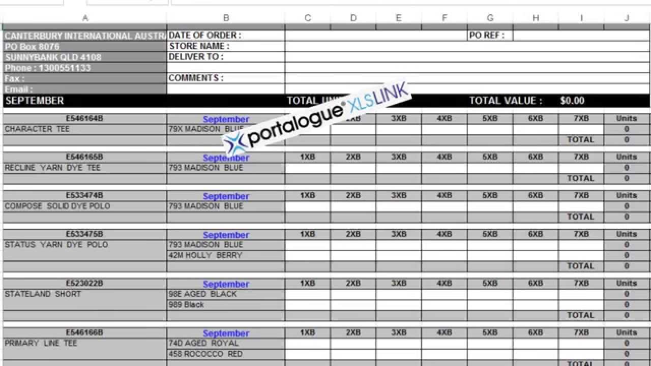 PortalogueXLS-LINK : Excel Offline Order Form Solution - YouTube