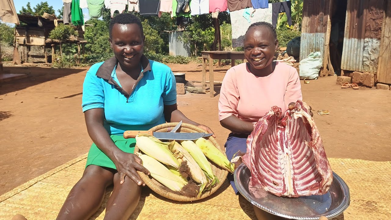 Easy whole goat rib recipe right at home+traditional village mukimo ...