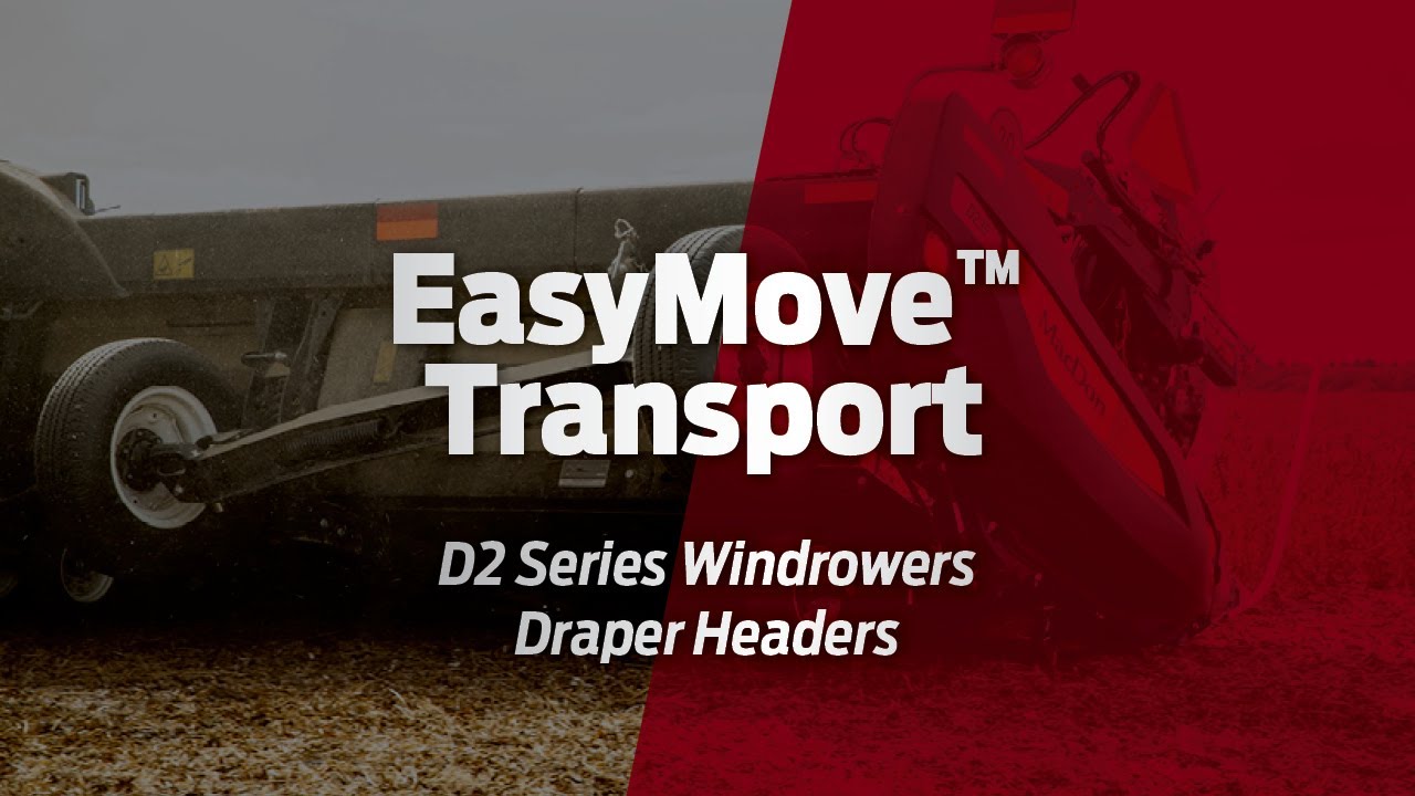 EasyMove™ Transport - MacDon D2 Series Windrower Draper Headers - YouTube