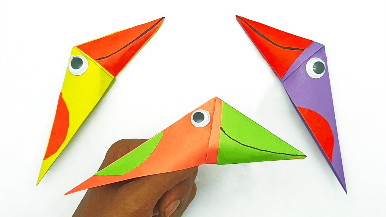 Finger Puppet Paper Toy Making Ideas | Diy Paper Bird Toy | Nursery ...