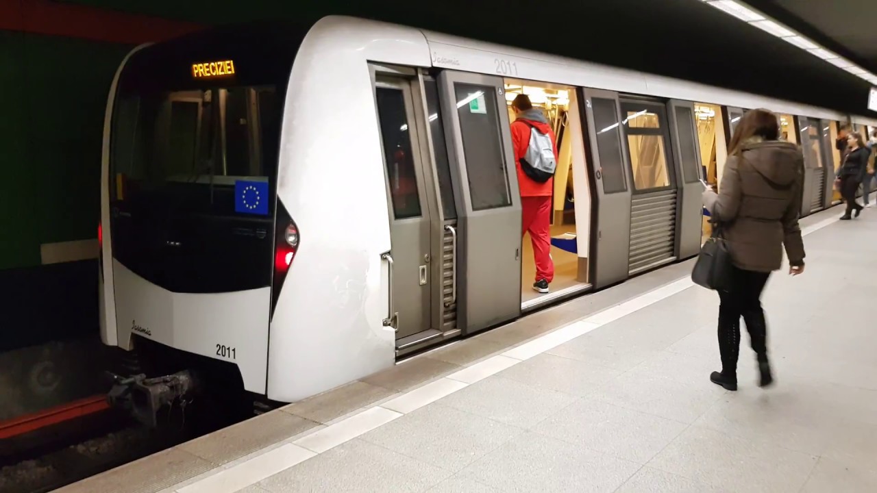 [4K]Bucharest Metro-BOMBARDIER train Iasomia at Nicolae Grigorescu ...