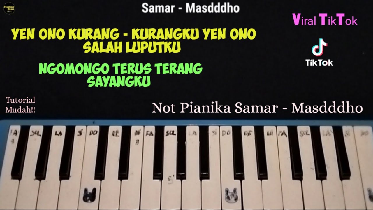Tutorial Mudah !! Not Pianika Samar - Masdddho ( Viral TikTok ) by Faustinus Dama - YouTube