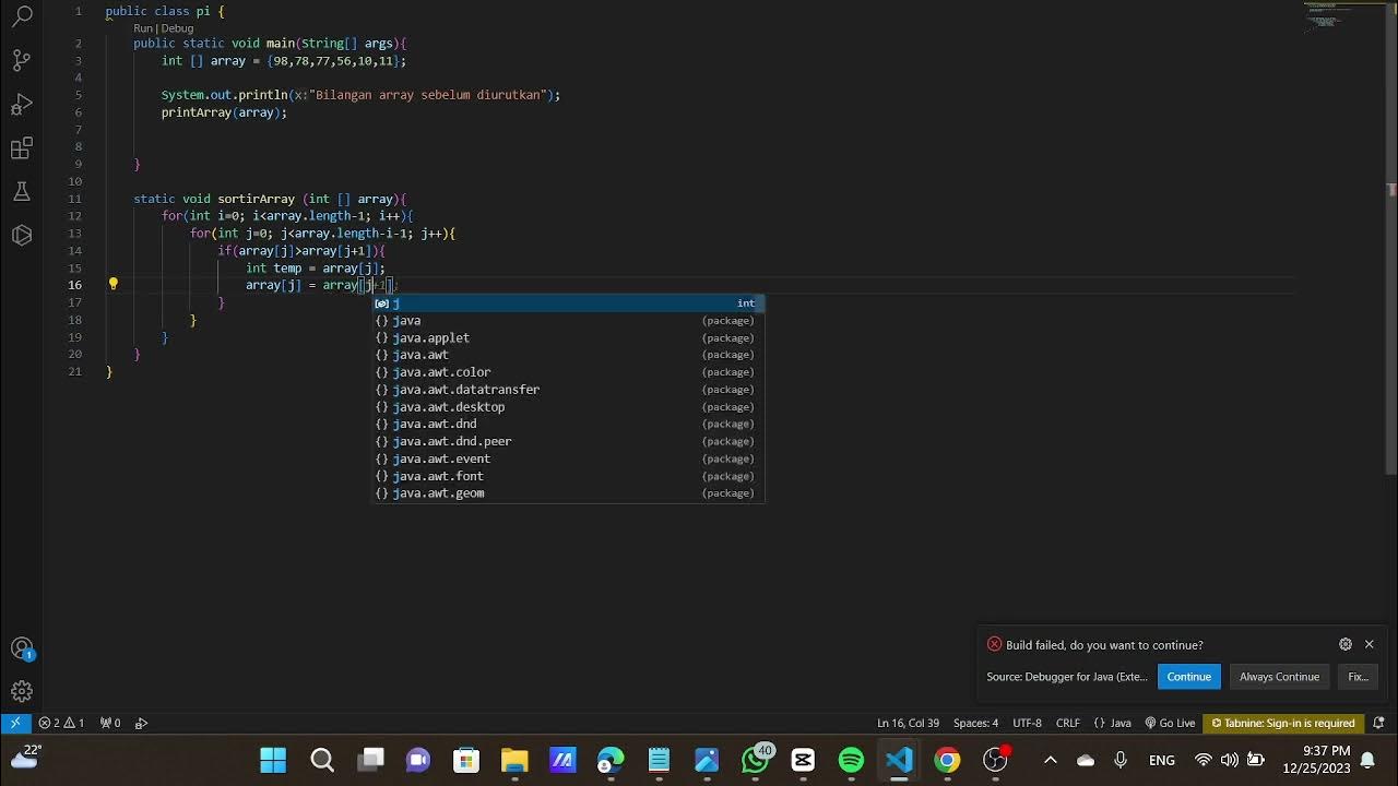 Membuat Algoritma Bubble Sort Menggunakan Java - YouTube