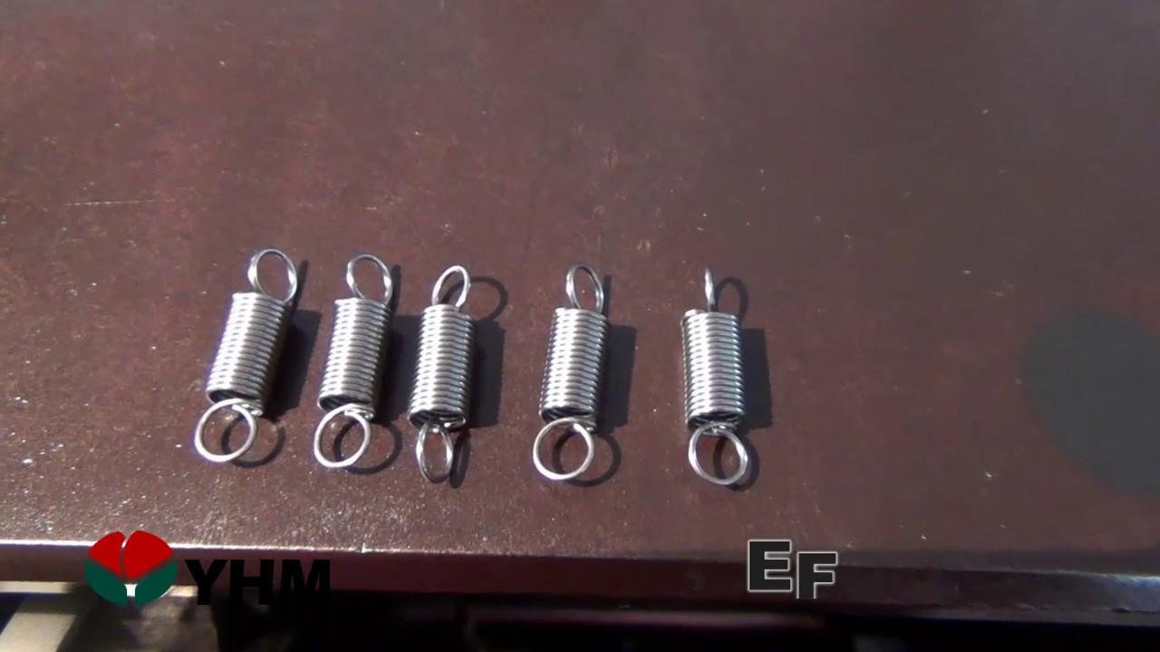 CNC Extension Spring Machine EF-210- 0.5mm extension spring - YHM - YouTube