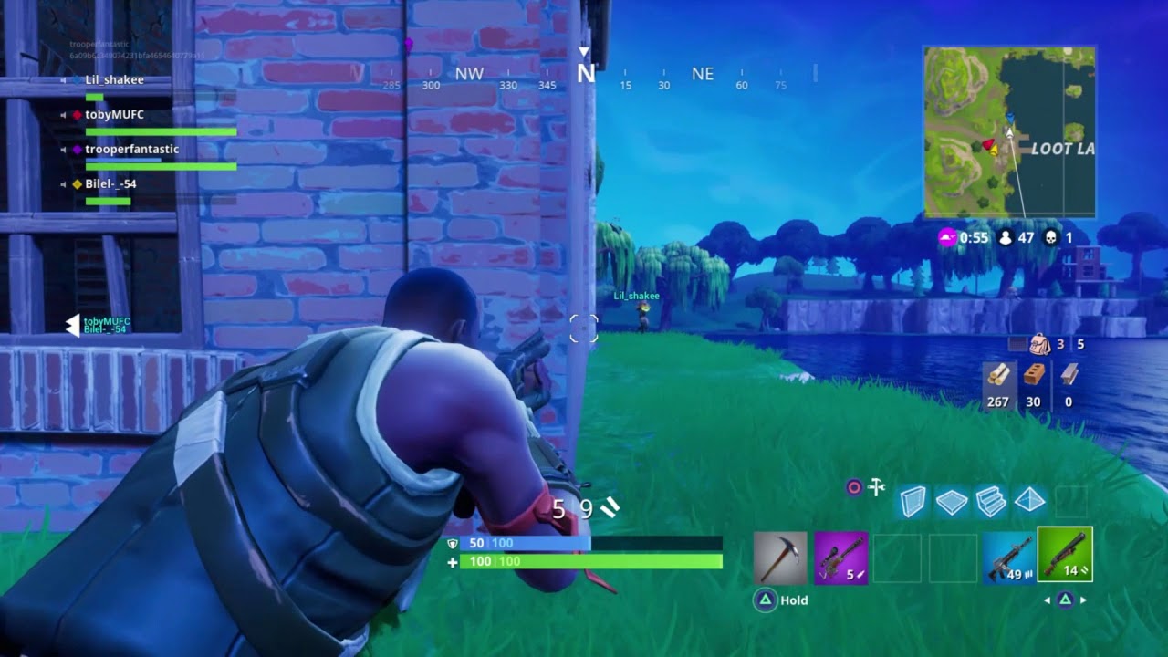 BATTLE ROYAL FORTNITE 2 KILLS 1 BULLET SHOTGUN RANGE - YouTube