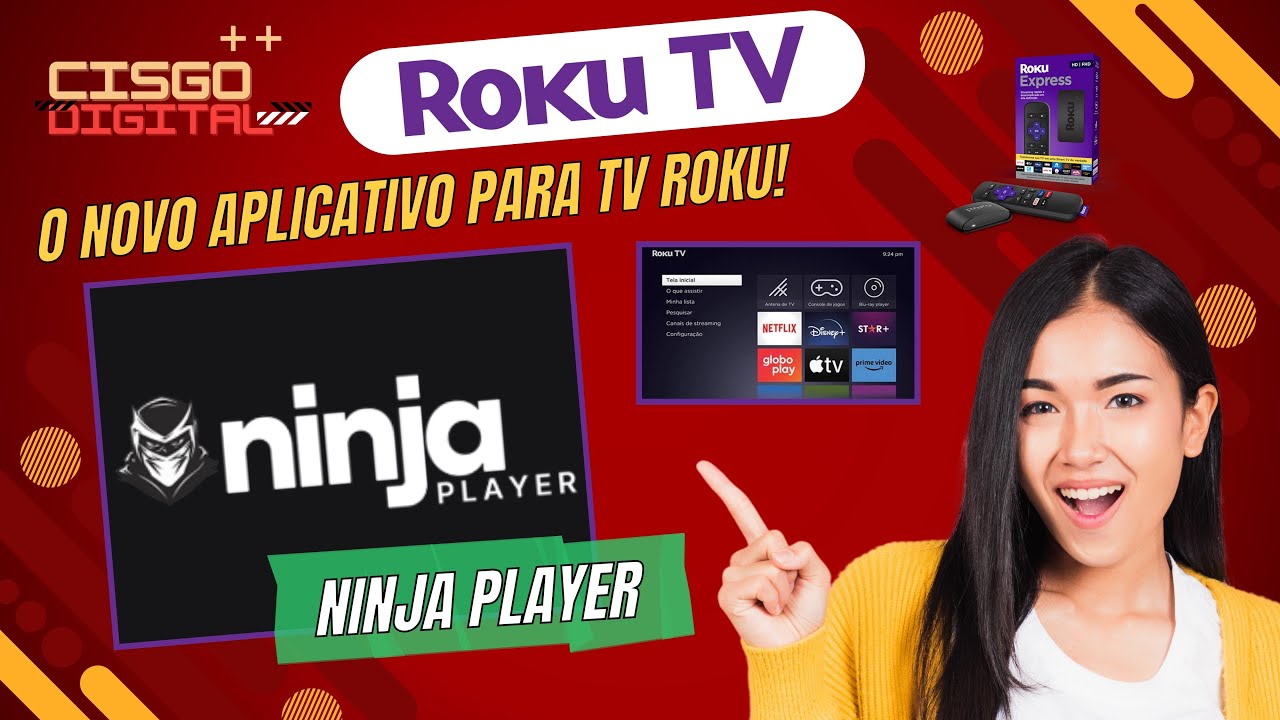 🟢 COMO ATIVAR NINJA PLAYER NA ROKU TV E EXPRESS! NOVO APLICATIVO DE IPTV ATUALIZADO EM 2024 ...