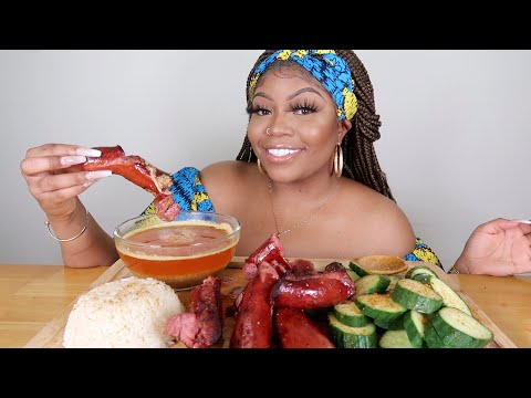 SAUSAGE, CUCUMBERS AND RICE 먹방 MUKBANG