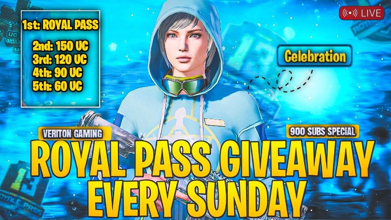 PUBG Mobile Royal Pass Giveaway Live Stream | Royal Pass on every ...