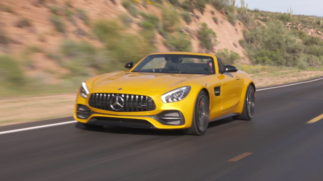 Mercedes-AMG GT C Roadster AMG in Solarbeam Driving in the Desert ...