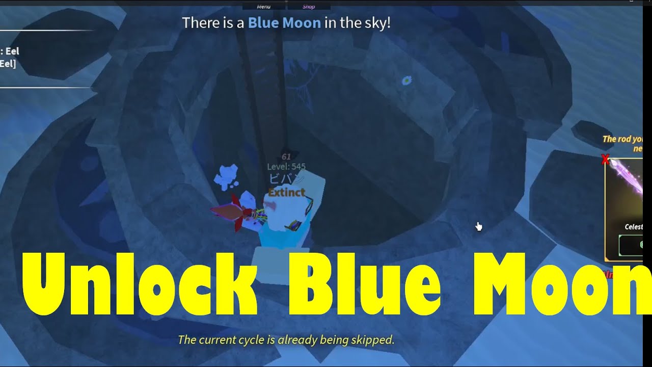 How To Unlock BLUE MOON SECOND SEA BUNKER & SHOWCASE in Fisch! (Blue ...