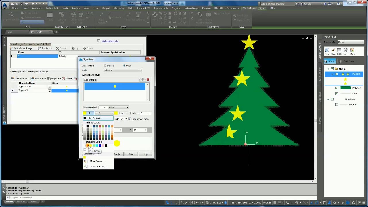 AUTOCAD MAP 3D: Christmas tree decoration - YouTube
