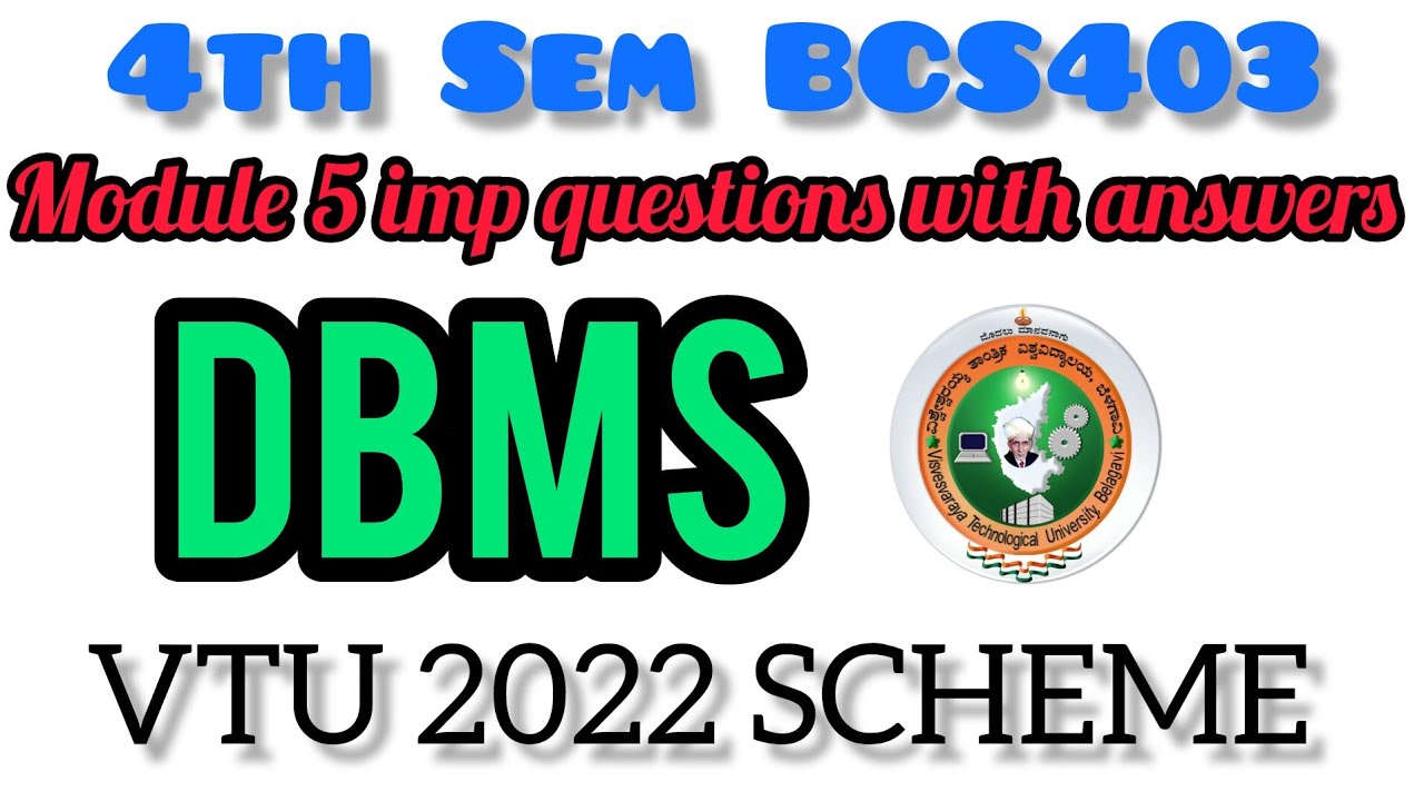 VTU 2022 Scheme 4th Sem BCS403 module 5 important questions with answers - YouTube