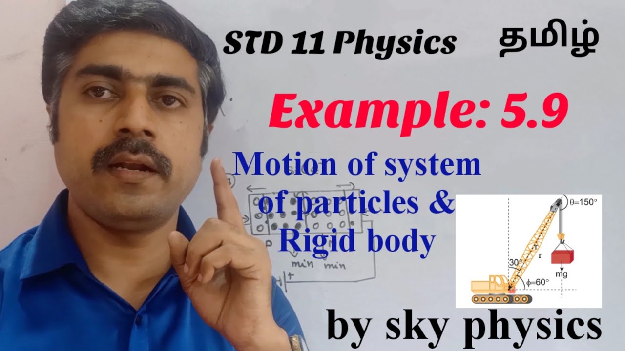Example: 5.9||Motion of system of particles & Rigid body||Unit 5||STD ...