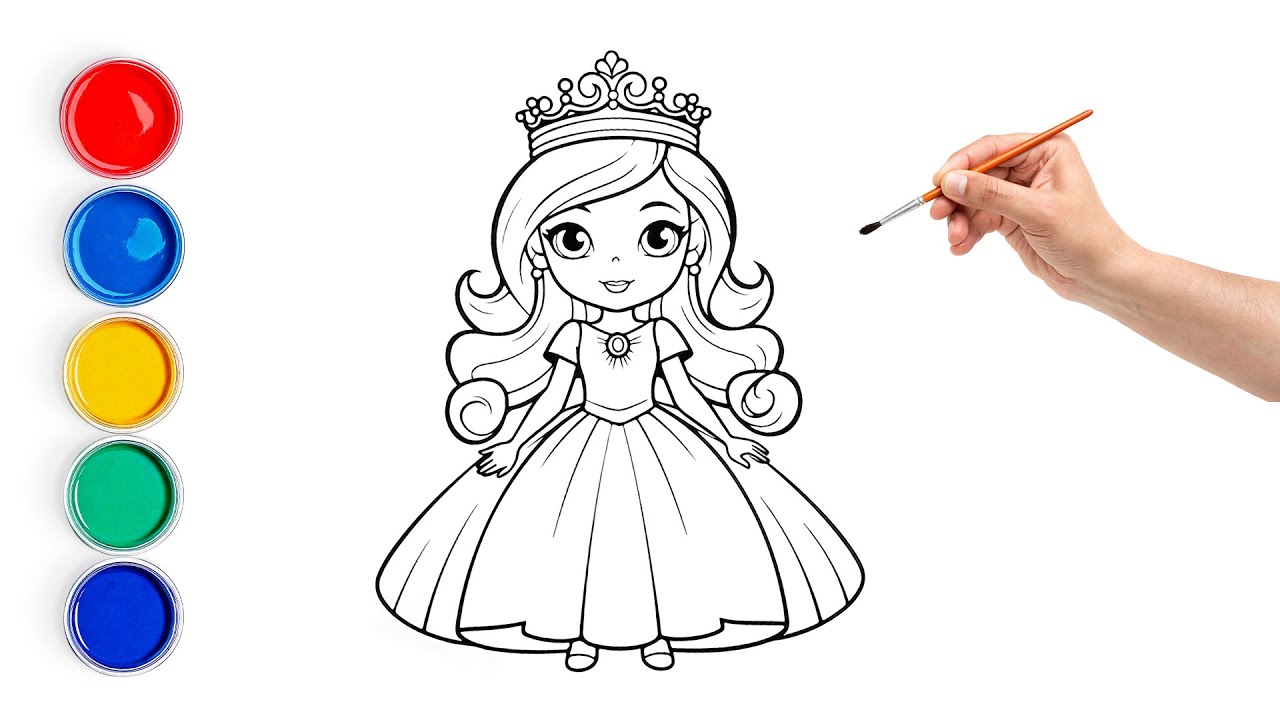 Queen Drawing for Kids 👑 | Easy Step-by-Step Royal Art Tutorial - YouTube