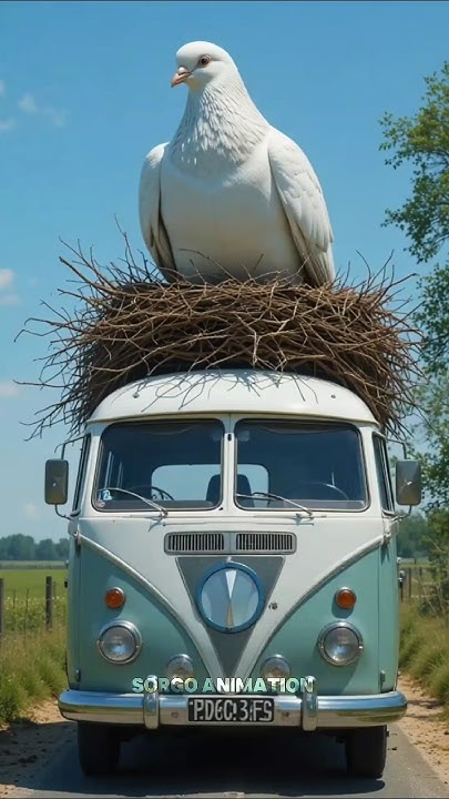 Pigeons build nests in buses#youtubeshorts #pigeon #cartoon #ai - YouTube