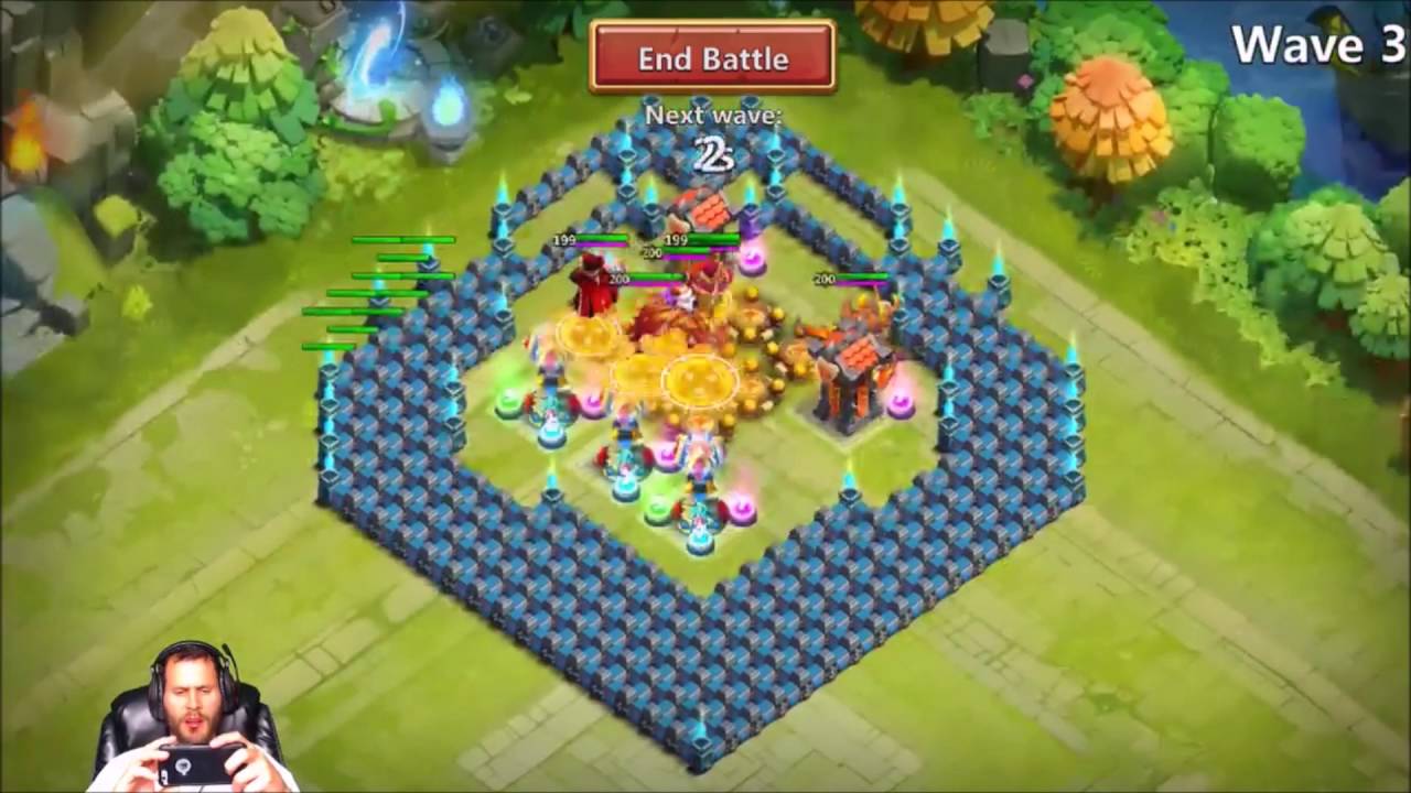 Castle Crisis Ember Army Base Set Up Plus Heroes Crests Castle Clash ...