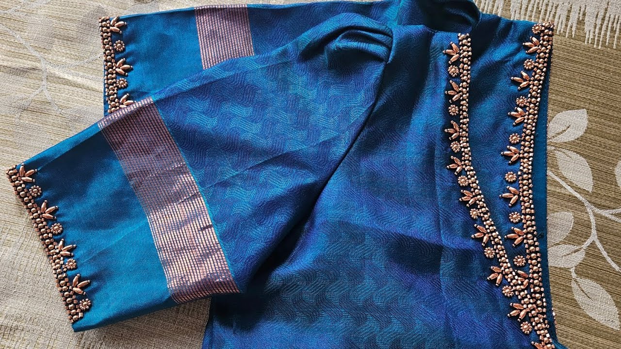 Normal needle used simple beads work..|normal needle|Beads work| - YouTube