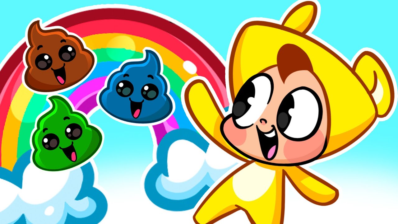 🌈Colorful Rainbow Poo Song💨😄 Potty Training | Songs for Kids | by ...