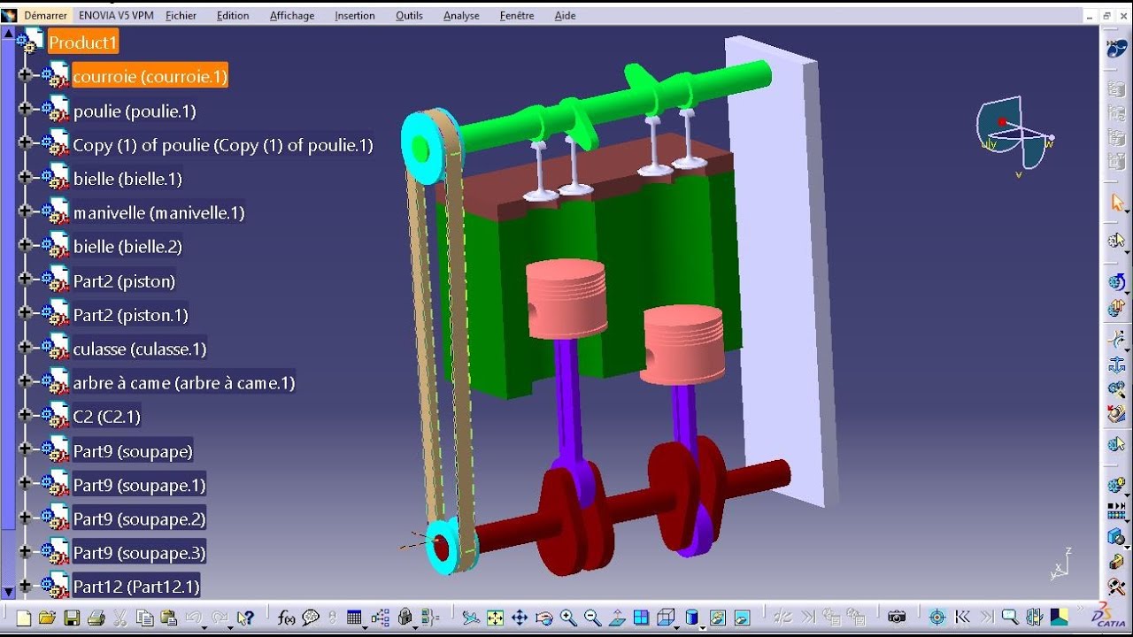 how to assembly the parts of a simple 2 piston engine - YouTube