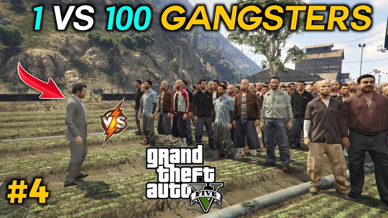 GTA 5 - ONE VS 100 GANSTERS | GTA 5 GAMPLAY #4 | TECHNO GAMERZ - YouTube