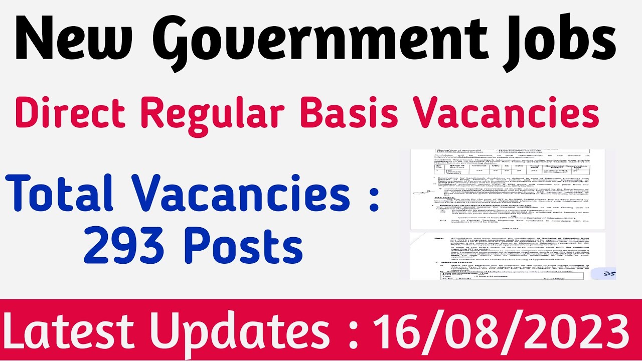 New Government Jobs August 2023 || Total Vacancies 293 Posts || 16 ...