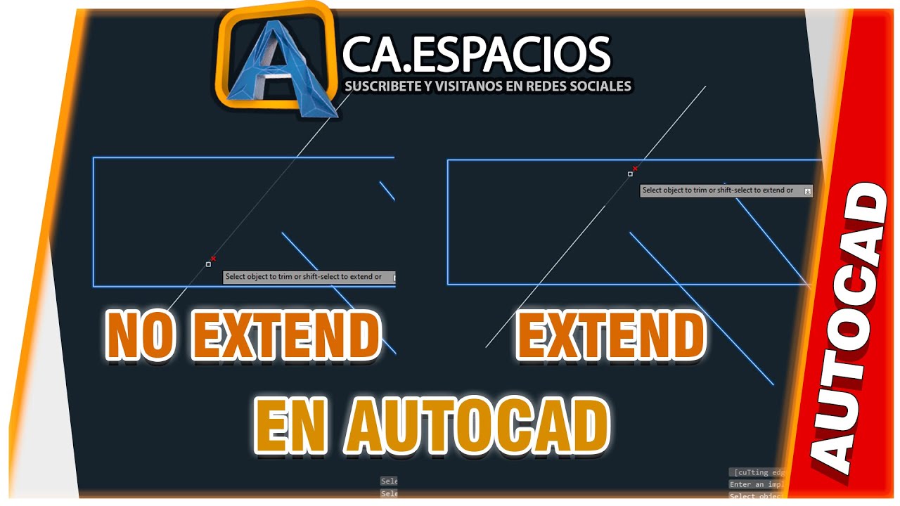 TIPS CONFIGURAR CORTE EXTEND NO EXTEND en autocad | TRIM CONFIGURACION ...
