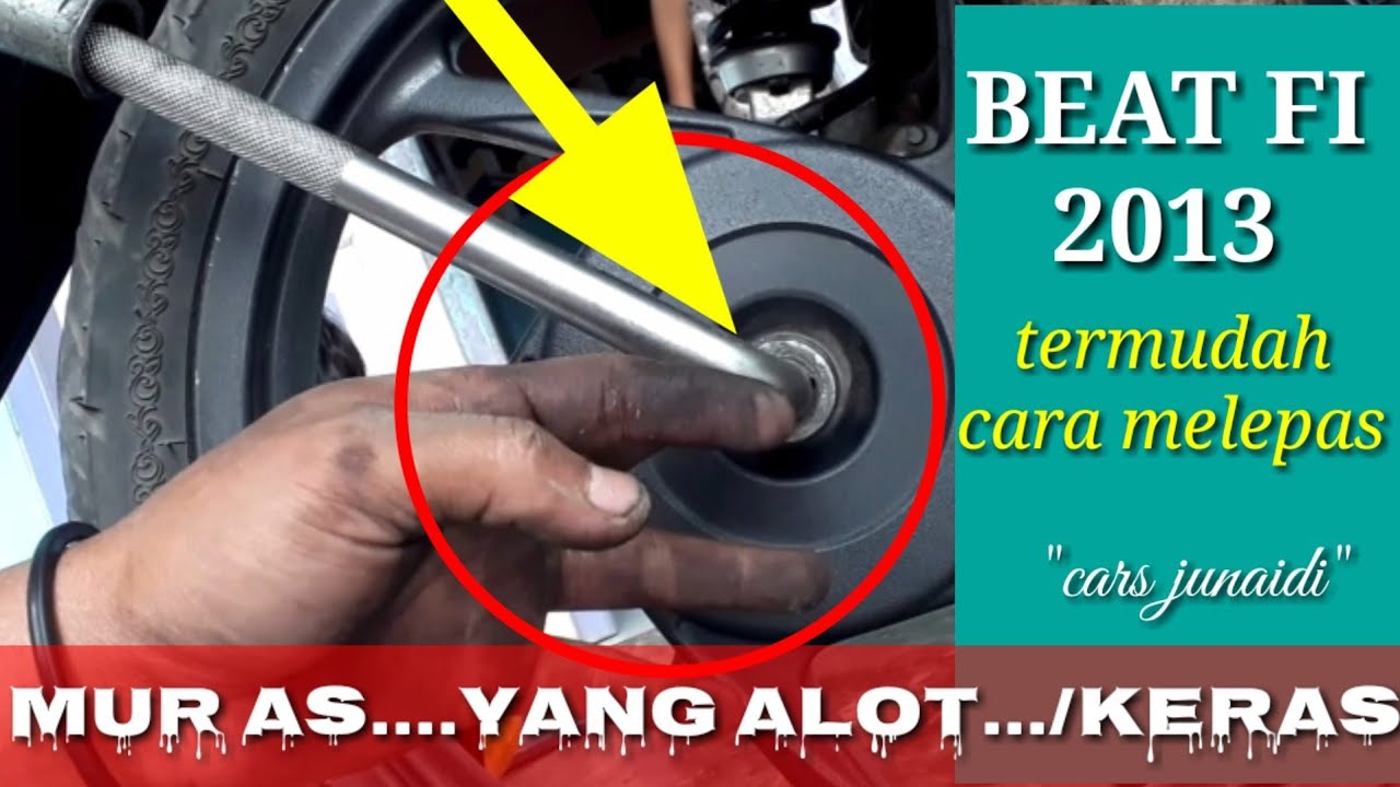 cara membuka mor as roda beat matik yg keras - YouTube
