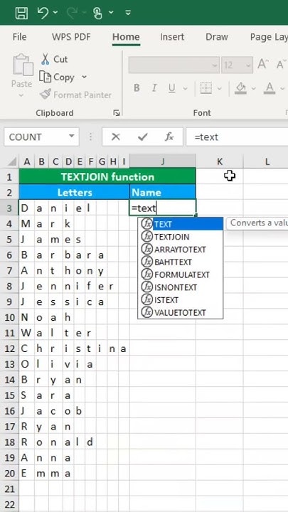 Text Joint function #excel #exceltips #excelgyan #exceltricks - YouTube