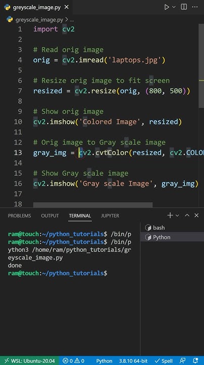 Color Image To Grayscale With Few Lines Of Codes - YouTube