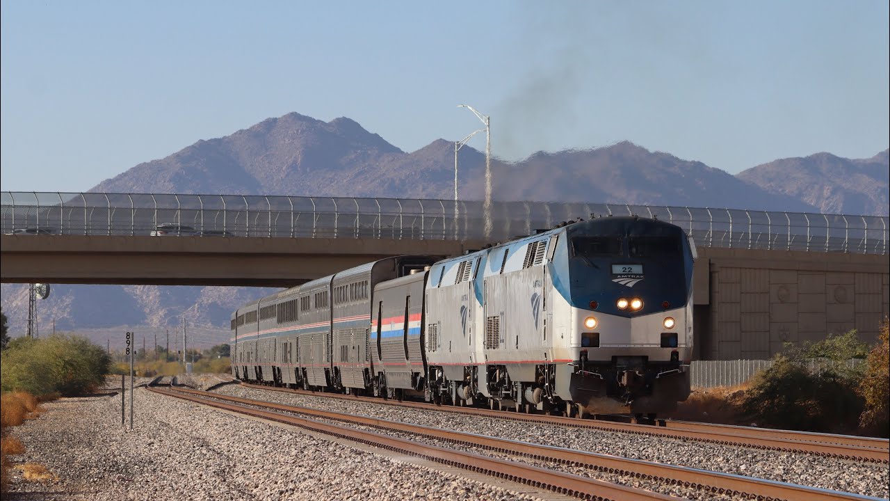 [4K] AMTK 22 & AMTK 23 lead an 8hr late A2 - Sunset Limited out of ...