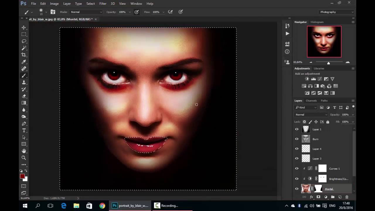 Photoshop CC manipulation (Μάθημα): Beautiful Vampire Face !! - YouTube