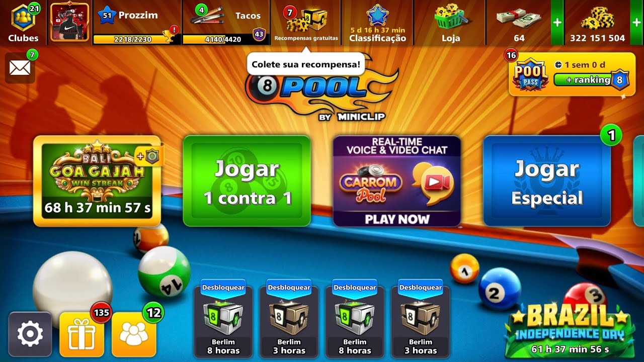 SUBINDO FICHAS CONTRA HACKER - 8 BALL POOL - YouTube