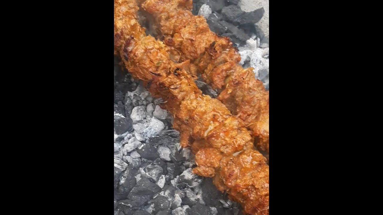 Mutton kabab baked on coal - YouTube